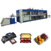 China 4 Station Pressure Thermoforming Machine with 650×750mm Forming Area and 10-35 Mold/Min Production Efficiency for sale