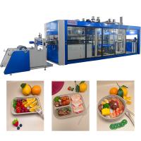 China Plastic Lunch Box Vacuum Forming Machine with Servo Motor Drive for PET/PP/PS/PVC/EPS/HIPS Fruits & Vegetables Boxes for sale