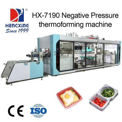 China Fully Automatic Multistation Vacuum Forming Machine Motor High Productivity for PP/PS/PET/PVC/OPS PLA Transparent Cake Boxes for sale