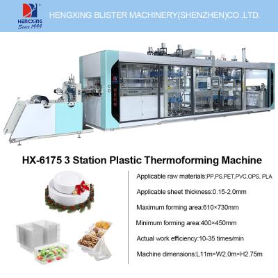 China Hot Sale Disposable Plastic Takeaway Lunch Box Thermoforming Machine Multi-station Positive And Negative Thermoforming Machine for sale