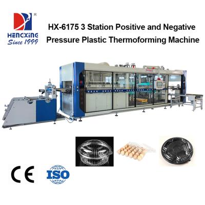 China 3-Station Positive & Negative Pressure Thermoforming Machine for 2-Piece Egg Cartons for sale