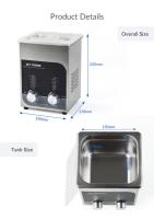 China GT SONIC Heated 2L Stainless Steel Ultrasonic Jewelry Cleaner for sale