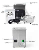 China GT SONIC Heated 2L Stainless Steel Ultrasonic Jewelry Cleaner for sale