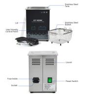 China 2L 50W 40kHz Stainless Steel Ultrasonic Cleaner With Timer Heater for sale