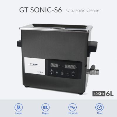 China GT SONIC S6 Heated 6L Ultrasonic Cleaner 40kHz Mirror Stainless Steel Smart Touch Panel for sale