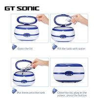 China 5 Timer Cycles Small Ultrasonic Cleaner Machine Digital GT SONIC 40kHz 600ml for sale