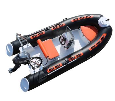 China 2022 innovative design removable fuel tank 13 ft  rib390BL fiberglass hull inflatable boat nice koos for sale