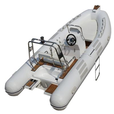 China 2022 orca  hypalon rib boat 16ft with fuel tank light grey rib480D with back steps for sale