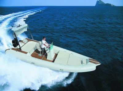 China Teak Floor Inflatable Rib Boat 7.3m Elegant Design With Fiberglass Hull for sale