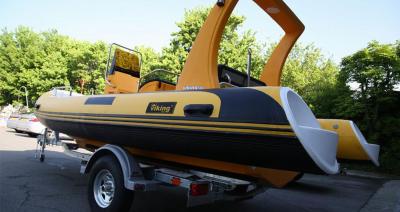 China 580cm orca hypalon commercial   large rear space colorfull hull  inflatable rib boat rib580B with double engines plate for sale