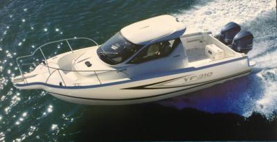 China 2023 new 8.7m GRP fishing yacht with cabin in cheap price with two engines for sale