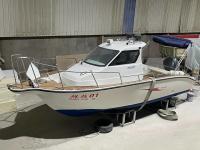 China 2023 7.6m long fiberglass fishing yacht with cabin on sea for water fun for sale