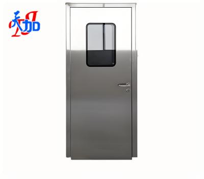 China Single-person stainless steel cleanroom door with visual window closer with sterile low fingerprint for cleanrooms of pharmaceutical/food/lab for sale