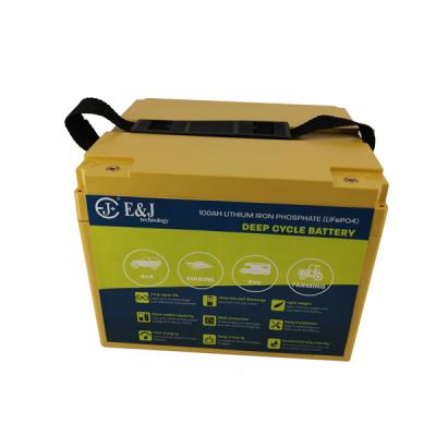 China 12v 100Ah Lithium Battery Rechargeable Lifepo4 Lithium Ferro Phosphate Battery For RV Camping Car Marine for sale