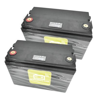 China Deep Cycle 12V 100ah BMS Lifepo4 Battery With LCD Monitor For RV Marine Solar Storage for sale