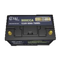 China Starting Lithium 12V 60Ah Lifepo4 Starter Battery 900 Cca High Cranking DIN H6 for sale