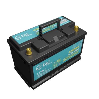 China Self Heating Din80 Type H7 Size Bluetooths Lithium Ion Battery 12V 100Ah LiFePO4 Pack For Low Temperature Application for sale