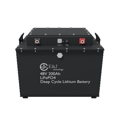 China Heavy Duty Industrial LiFePO4 Lithium Battery 48V 200Ah Relay Switch CANBUS Interface Bluetooth App for sale