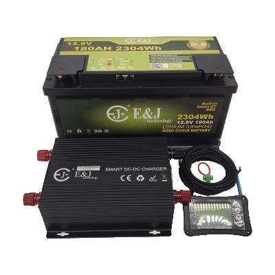 China RV Li Ion Battery Pack 12V 180Ah H8 With 60A DCDC MPPT SoC Gauge for sale