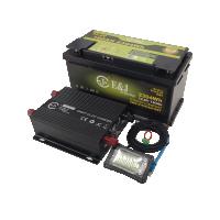 China Smart 12V 180Ah LiFePO4 Battery Pack With 60A DC DC MPPT Charger LCD Battery Monitor for sale