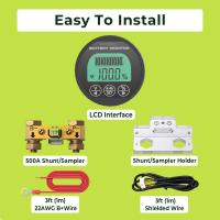 China Smart Battery Monitor Indicator With Quick Connect Shunt 50A 75A 500A App Monitoring for sale