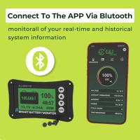 China 150A Bluetooth SOC Battery Monitor Fuel Gauge For 12V 24V 48V Solar RV Camping for sale