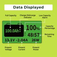 China 150A Bluetooth SOC Battery Monitor Fuel Gauge For 12V 24V 48V Solar RV Camping for sale