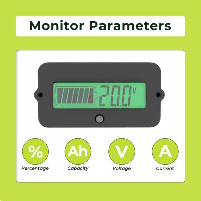 China LCD Screen Wireless Battery Monitor 150A Coulometer Replacement For Voltage Meter for sale