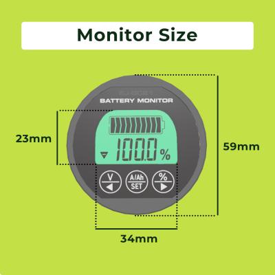 China 12V 24V 48V Battery Monitor With 500A Smart Shunt & LCD Screen SoC Gauge For Off Grid Solar System Lithium AGM for sale