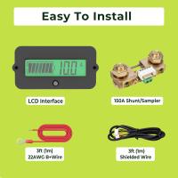 China 12V-80V LCD Battery Monitor 150A Shunt For AGM Lead Acid Lithium Batteries for sale
