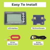 China Smart Shunt Wireless Battery Monitor SOC LCD Gauge 8-80V For Marine RV Boat Splash Proof for sale