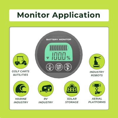 China 12V LCD Battery Monitor Pack Universal 12V-72V System Tester Current Measurement for sale