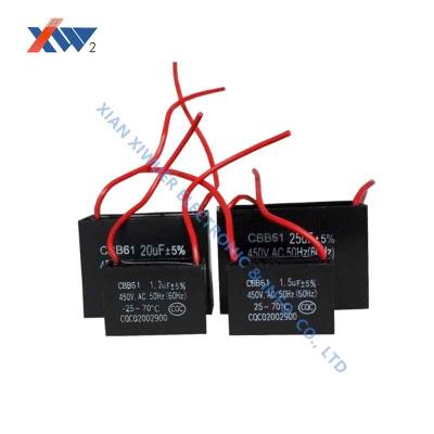 China High Quality 500V AC 8 UF±5% CBB61 Metallized Polypropylene Film Dielectric Capacitor for sale