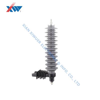 China 12KV 33kv High Voltage Power Station Type Arrester Metal Oxide Polymer Surge Protection Lightning Arrester for sale