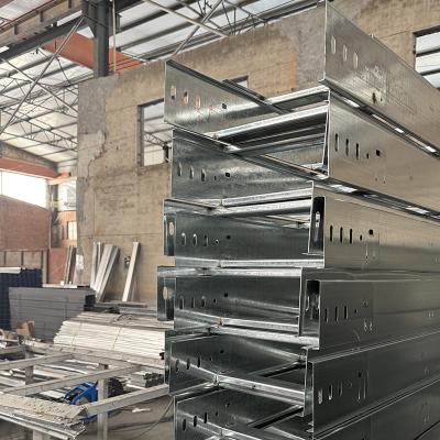 China Rectangle Hot Dip Galvanized Fire Proof Cable Tray Wire Metal Cable Trough For Cable Laying for sale