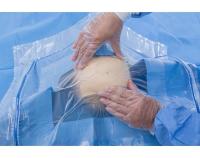 China Neurosurgery With Integrated Collection Pouch Incise Film, Blue Disposable Surgical Drapes for sale