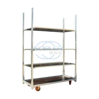 China Plywood Flower Frame Trolley Size Hot Galvanizing 1350*565*1900 for sale
