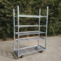 China Metal Mesh Danish Flower Trolley Hot Dip Galvanizing For Warehouse for sale
