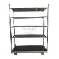China Danish Plywood Flower Trolley Adjustable Height Electro Galvanized for sale