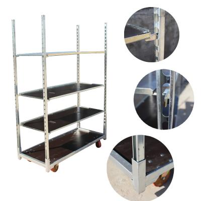 China Greenhouse Rolling Plywood Dutch Flower Trolley Standard Container 1350mm for sale