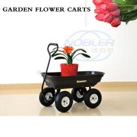 China Green Potted Garden Trolley Cart Inflatable Wheel Easy And Easy for sale