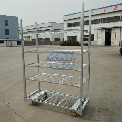 China Indoor Metal Mesh Danish Trolley For Dutch Flower Planting for sale