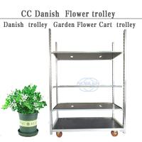 China Plywood Folding 4 Wheel Danish Trolley Logistics Flower Fast Turnover Trolley for sale
