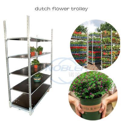 China Rubber Wheel Plywood Material Dutch Flower Trolley Folding Push And Pull Type for sale