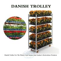 China Plywood Danish Flower Trolley Rack Cart Cc Container Easy to install for sale