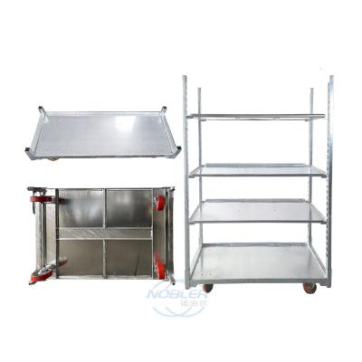 China Rubber Wheels Danish Flower Trolley Polywood Layer and Brake for Stable Transport for sale