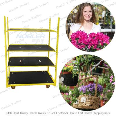 China Danish Flowers And Plants Display Plywood Trolley High End Plastic Strong Durable for sale