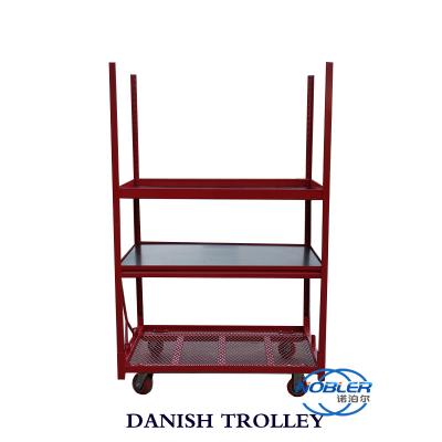 China Greenhouse Pull Net Q235 PP Wheel CC Danish Plant Trolley for sale