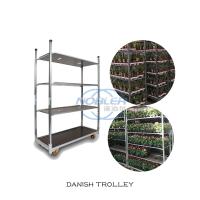 China Garden Flower Cart Galvanized CC Flower And Plant Trolleys PP / PA Wheel for sale