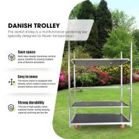 China Plywood Material Four Wheel Rolling Danish Trolley Shelves for sale